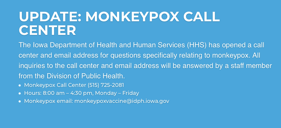 Resources for Iowans concerned about monkeypox - Bleeding Heartland